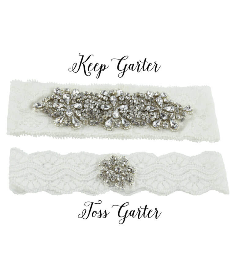 Monogrammed Keep & Toss Garter Set- The Paisley Box
